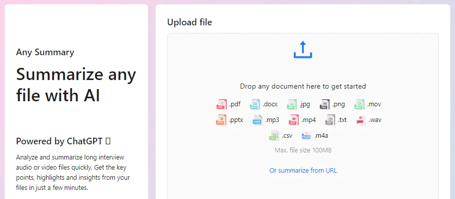 Any Summary - 通过AI总结你的任何文件 - 狂人跨境